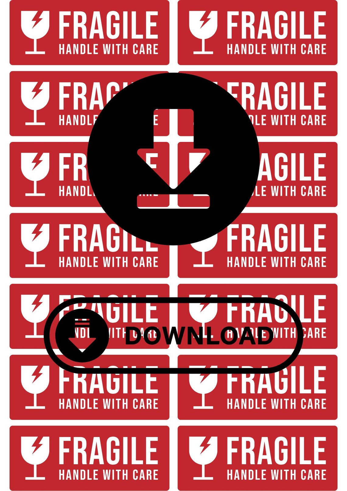 14 X Handle With Care Fragile Stickers,digital Download, Cricut Print ...