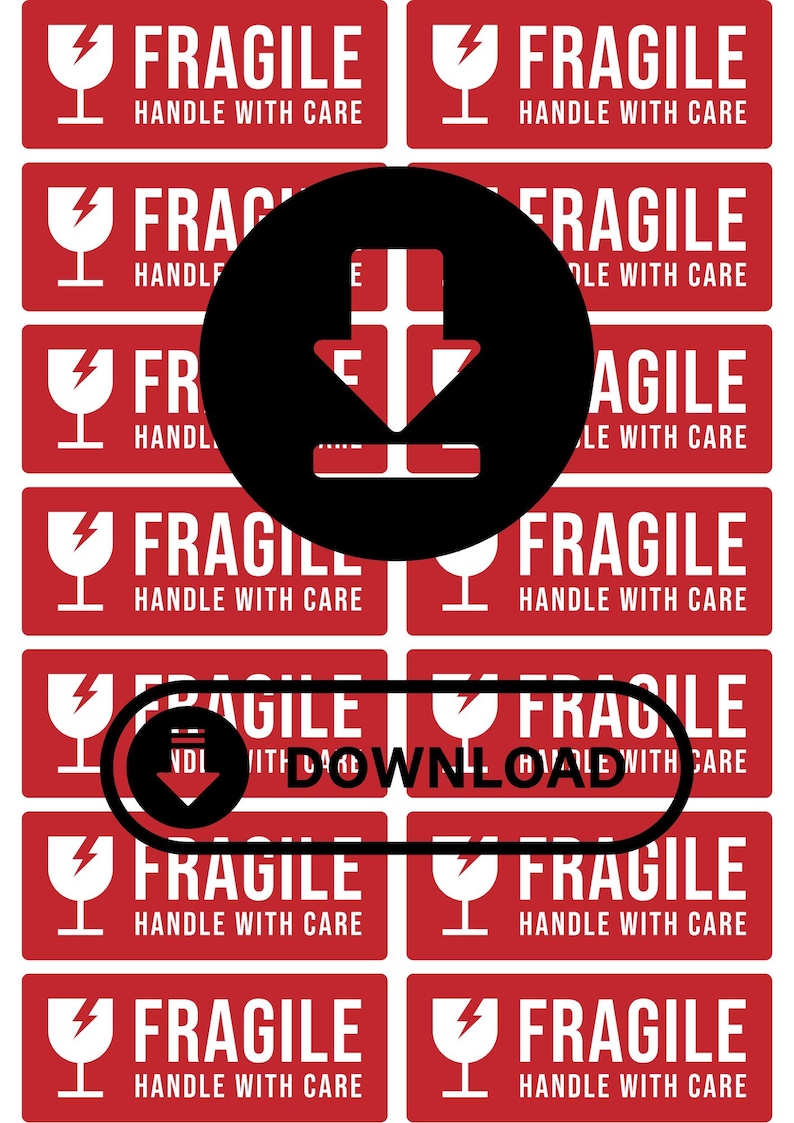 14 X Handle With Care Fragile Stickers,digital Download, Cricut Print ...