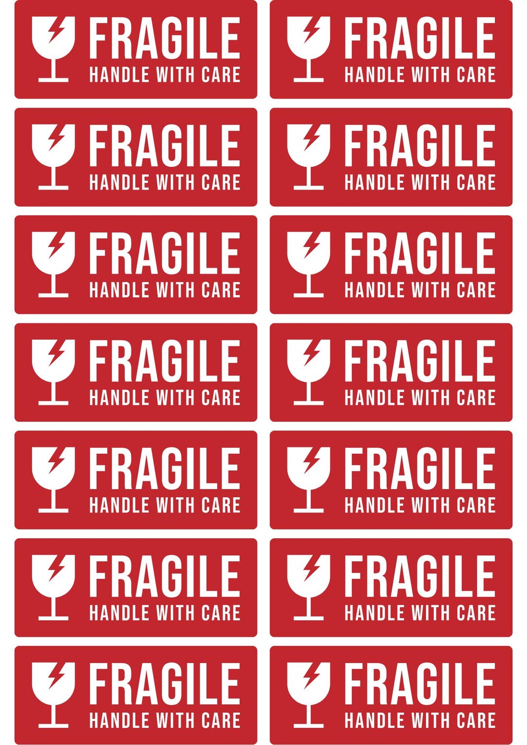 14 X Handle With Care Fragile Stickers,digital Download, Cricut Print ...