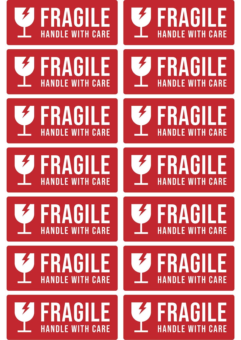 14 X Handle With Care Fragile Stickers,digital Download, Cricut Print ...