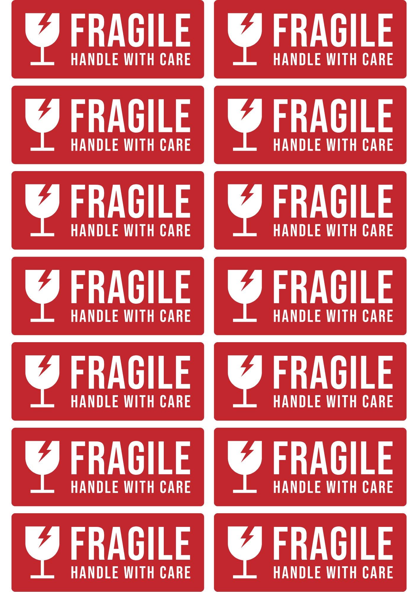 14 X Handle With Care Fragile Stickers,digital Download, Cricut Print ...