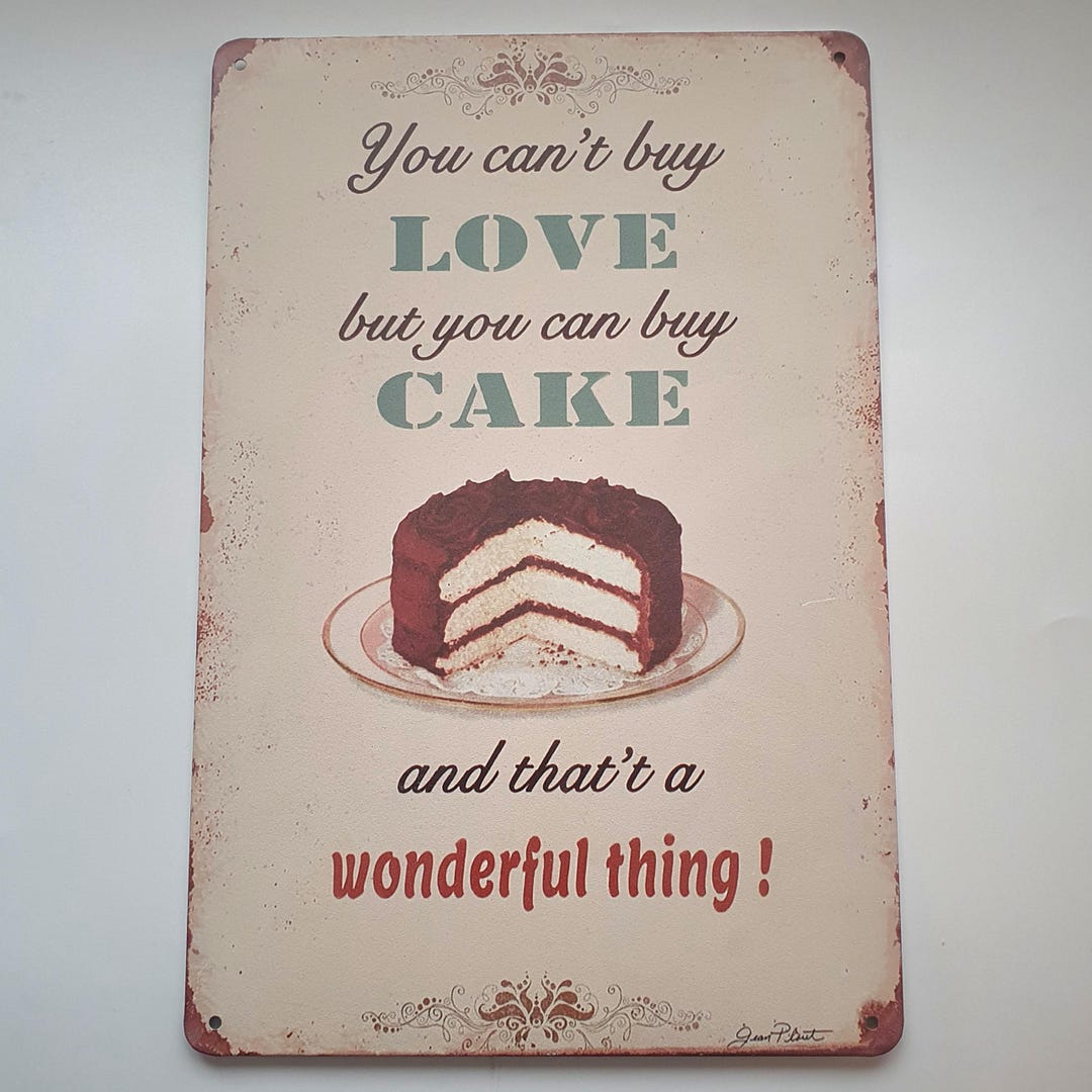Vintage Cake Shop Sign, Metal Bakery Sign, Large A4 Size Kitchen Sign ...