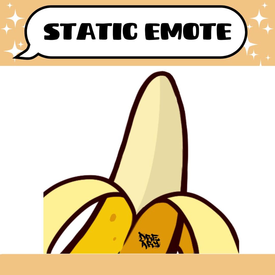 Banana Emote | Twitch Emote | Fruit Emote | Static Emote - Etsy