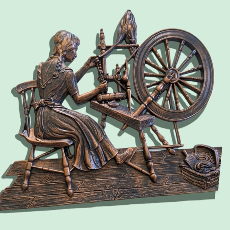 Charming Vintage spinning Jenny Wall Plaque by Coppercraft - Etsy