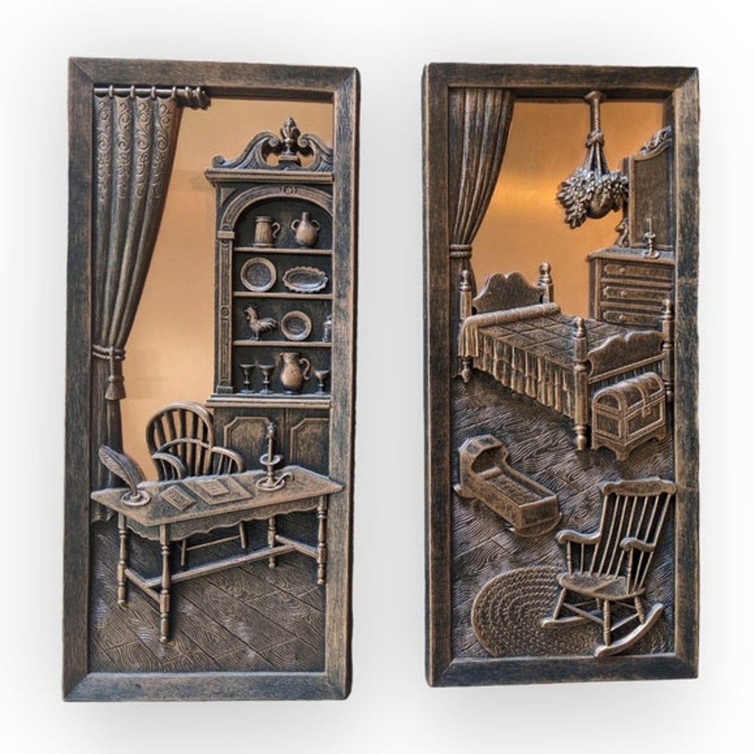 Vintage Coppercraft Guild Wall Art Lot of 2 Wall Hang Decoration 16x 7 ...