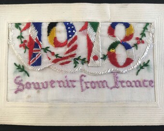 Embroidered Postcard | Etsy