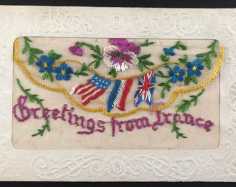 Embroidered Postcard | Etsy