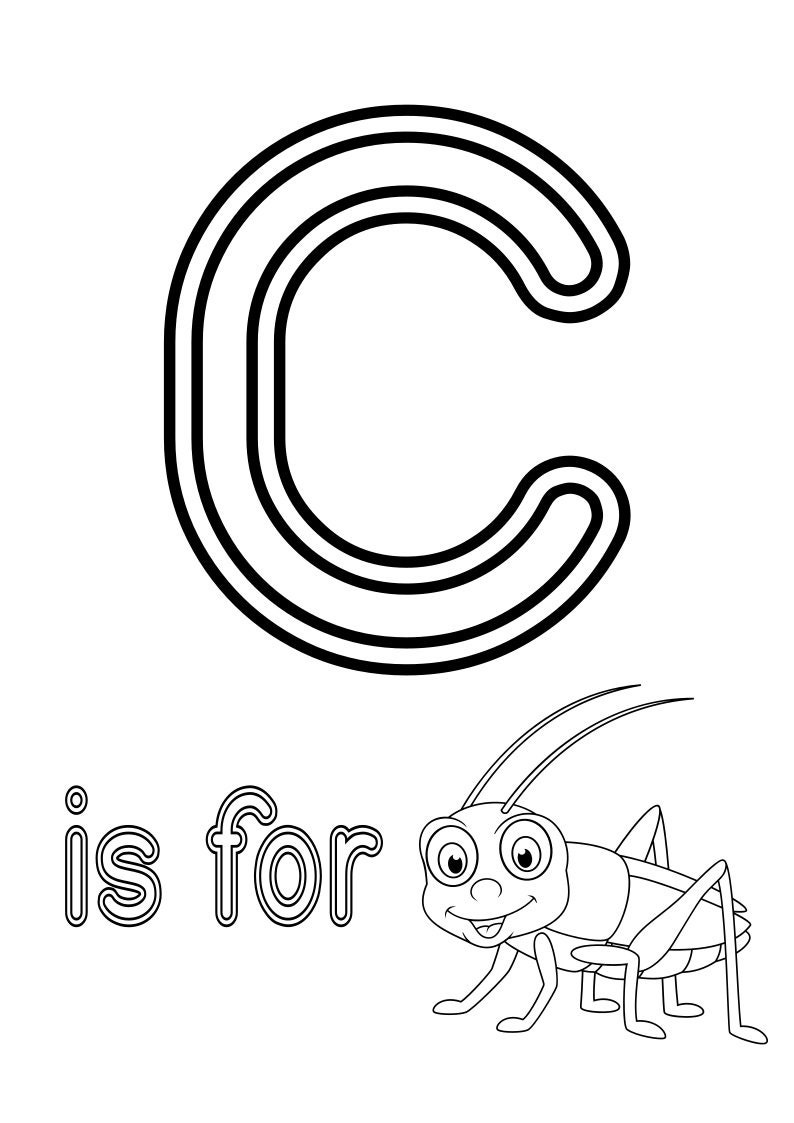 Easy Children Alphabet Colouring Pages FREE Optional Coloured Front ...