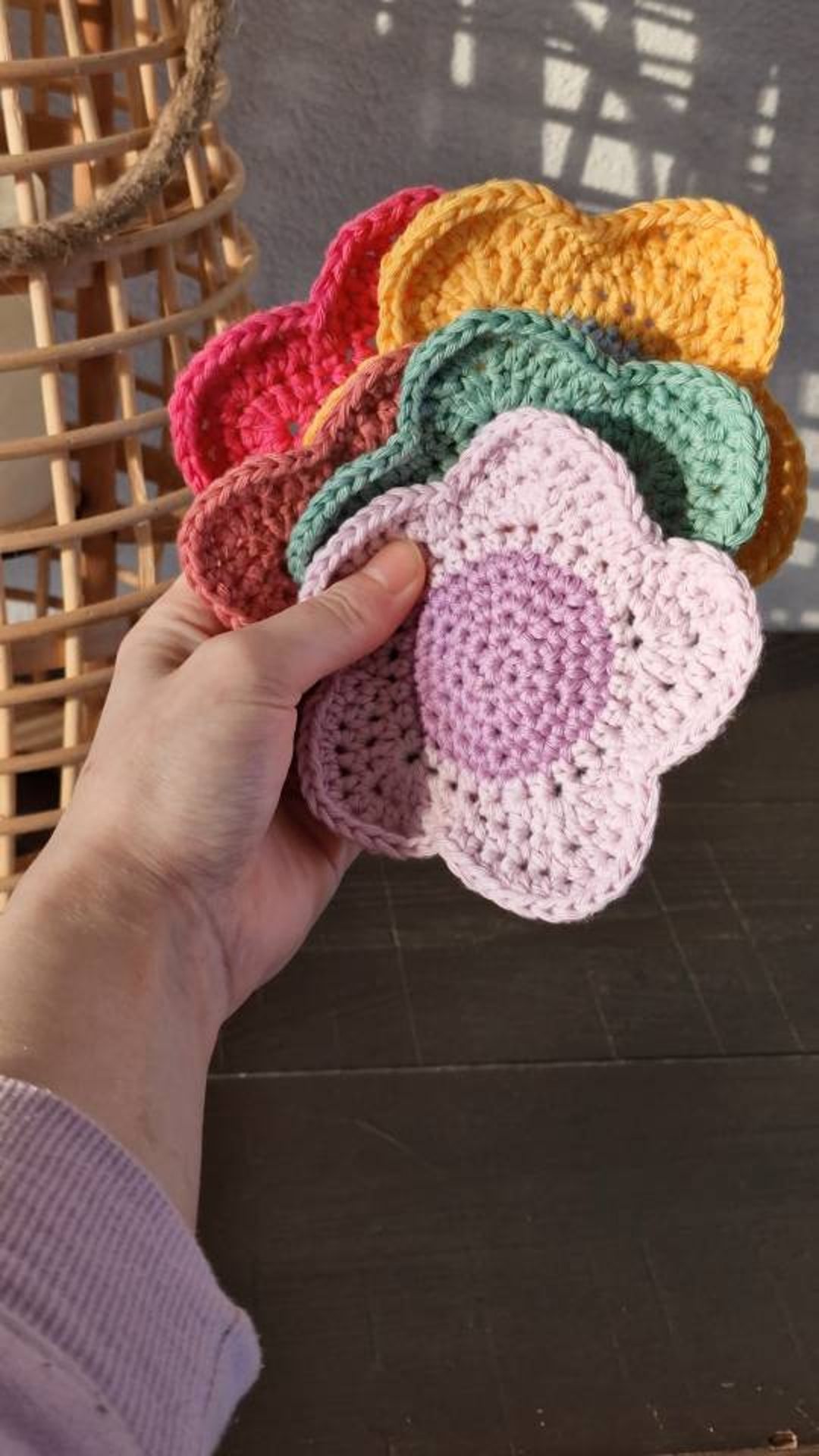 Y2k Home Decor Crochet Coaster Flower Coaster Crochet 2000 Danish ...
