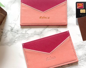 Metal Card Wallet Pink Metal Wallet Pink Metal Card Case - Etsy