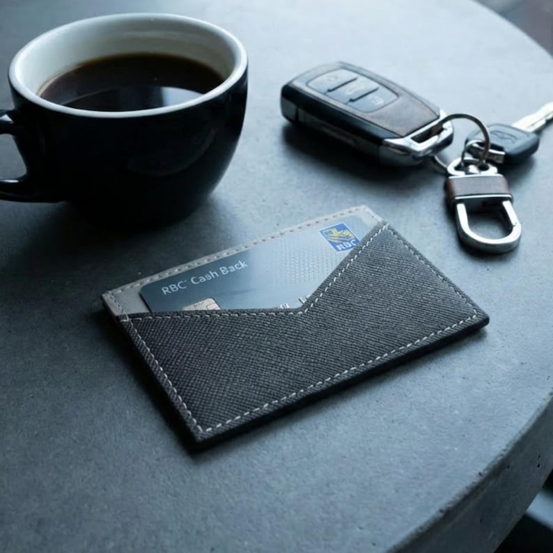 Leather Card Holder Minimalist Wallet Gift Idea Birthday Present ...