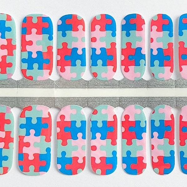 Puzzle Piece Stickers for Nails - Etsy