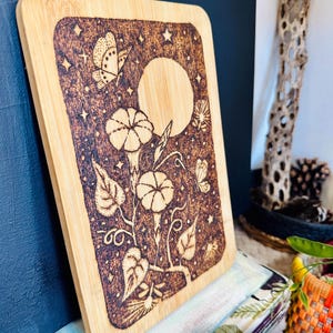 Bamboo Cutting Board Useful Kitchen Decor Pyrography / Wood Burning Art ...