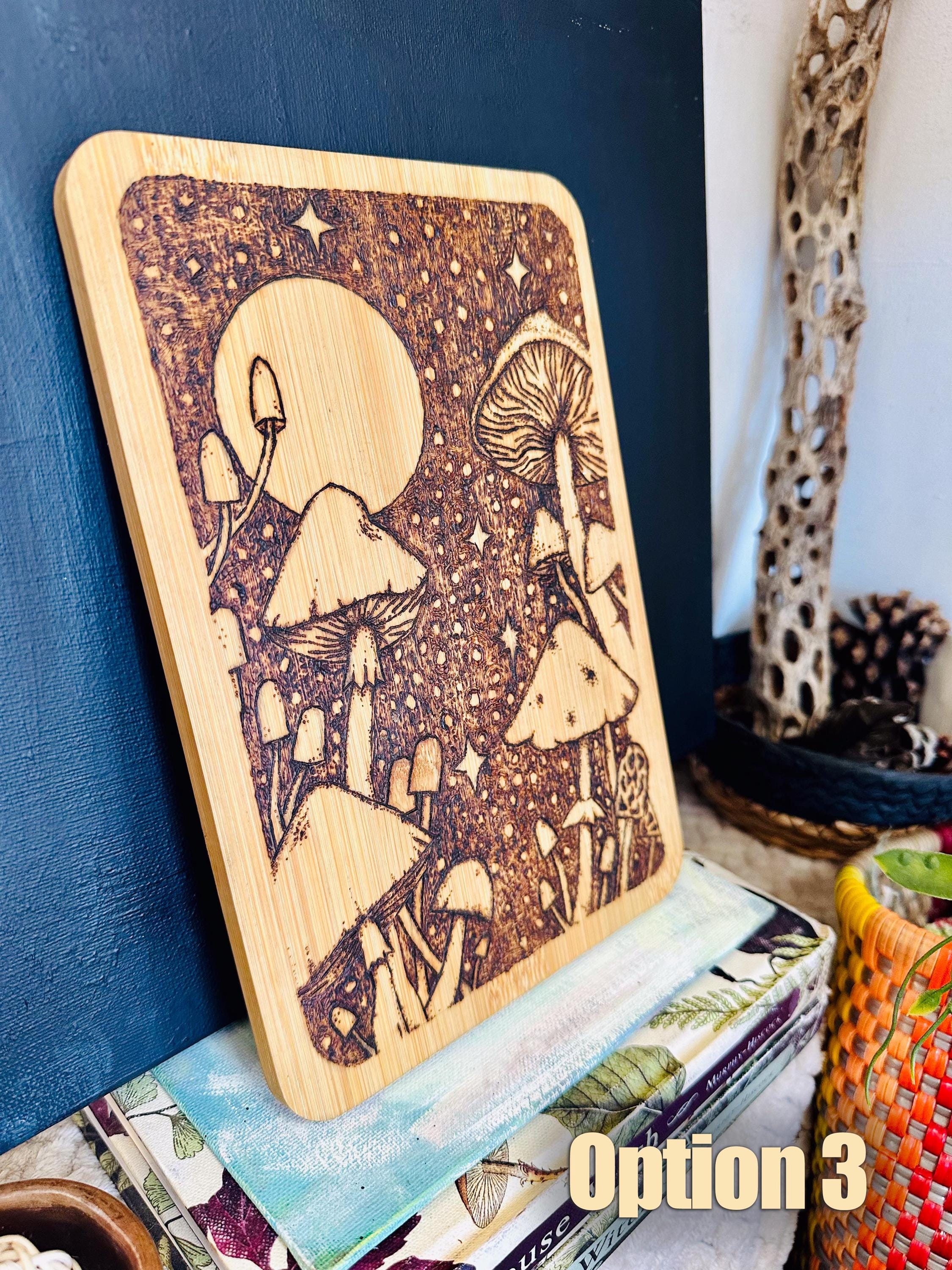 Bamboo Cutting Board Useful Kitchen Decor Pyrography / Wood Burning Art ...