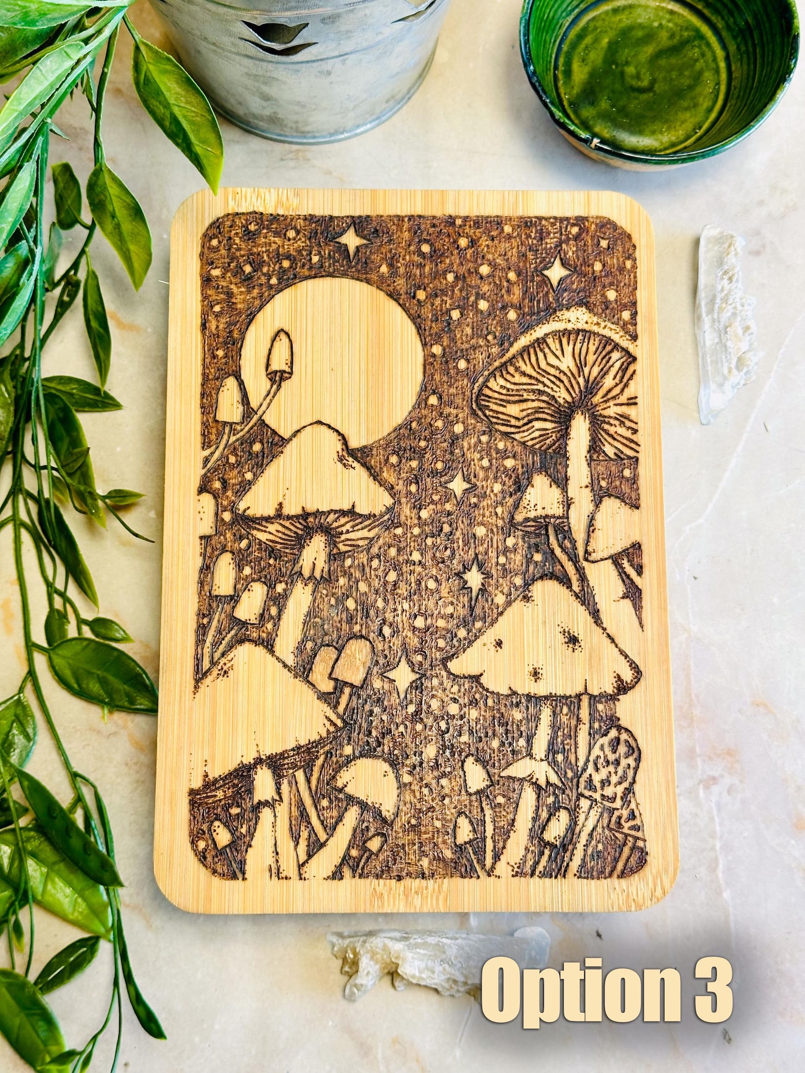 Bamboo Cutting Board Useful Kitchen Decor Pyrography / Wood Burning Art ...