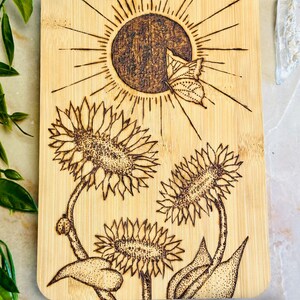 Bamboo Cutting Board Useful Kitchen Decor Pyrography / Wood Burning Art ...