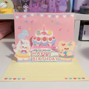 Birthday Card | Greeting Card | Popup Card | Cute Bear | Bunny ...