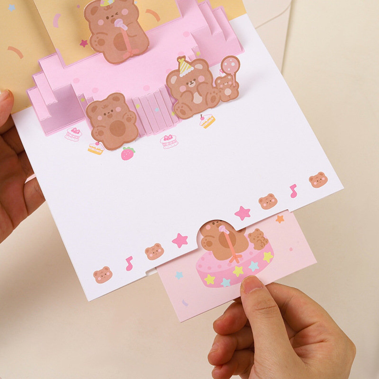 Birthday Card Greeting Card Popup Card Cute Bear Birthday Gifts Kawaii ...