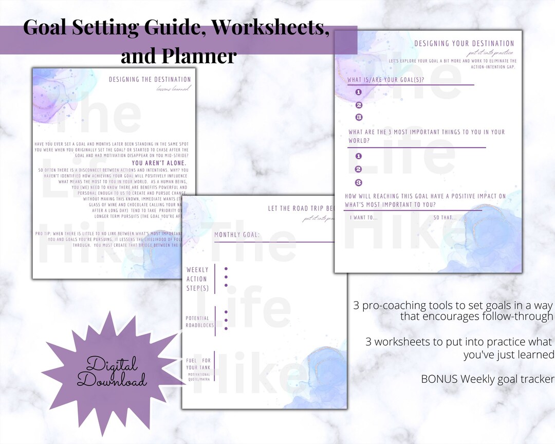 Goal Setting Guide, Worksheets and Weekly Planner - Etsy