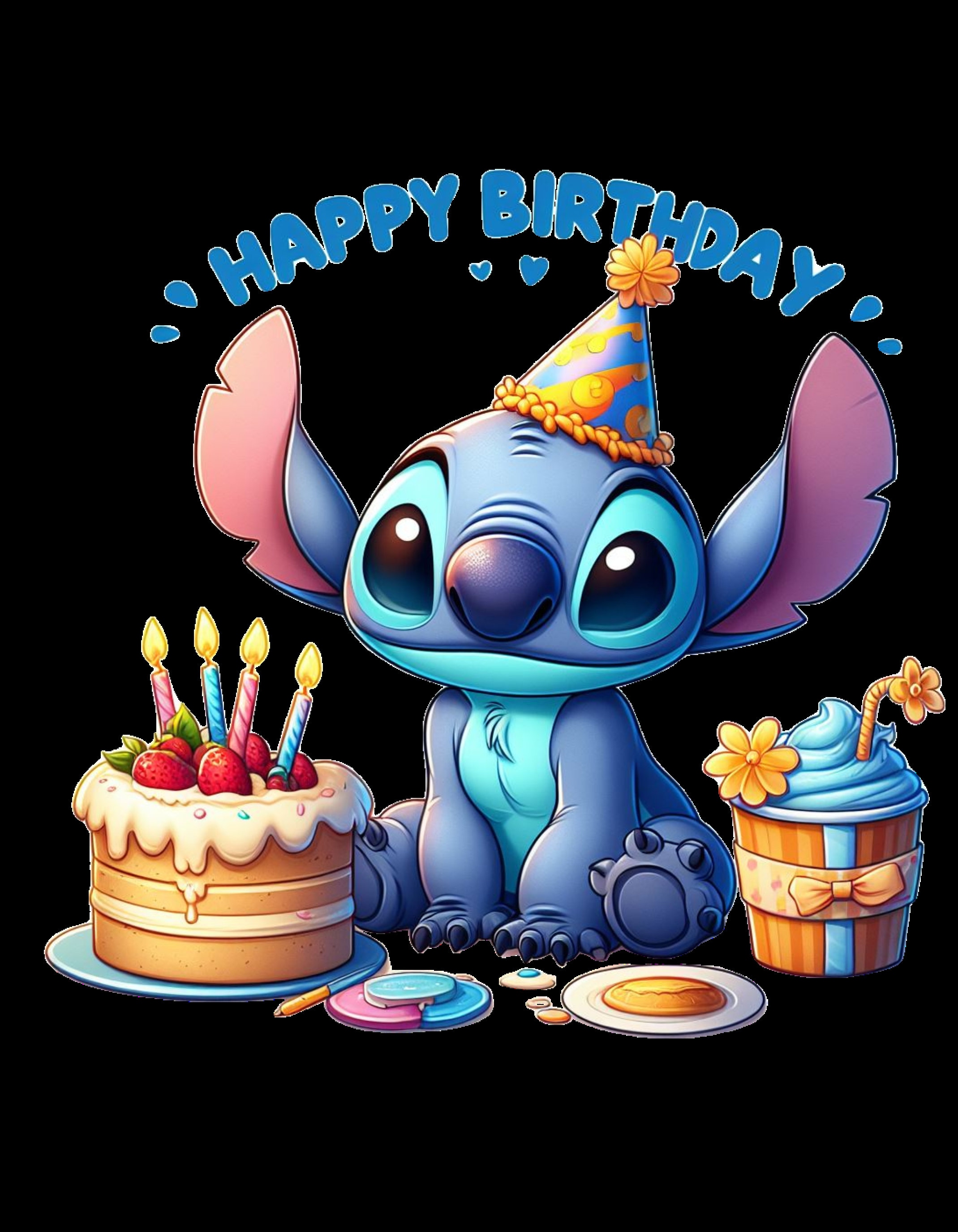 Stitch Birthday PNG - Etsy