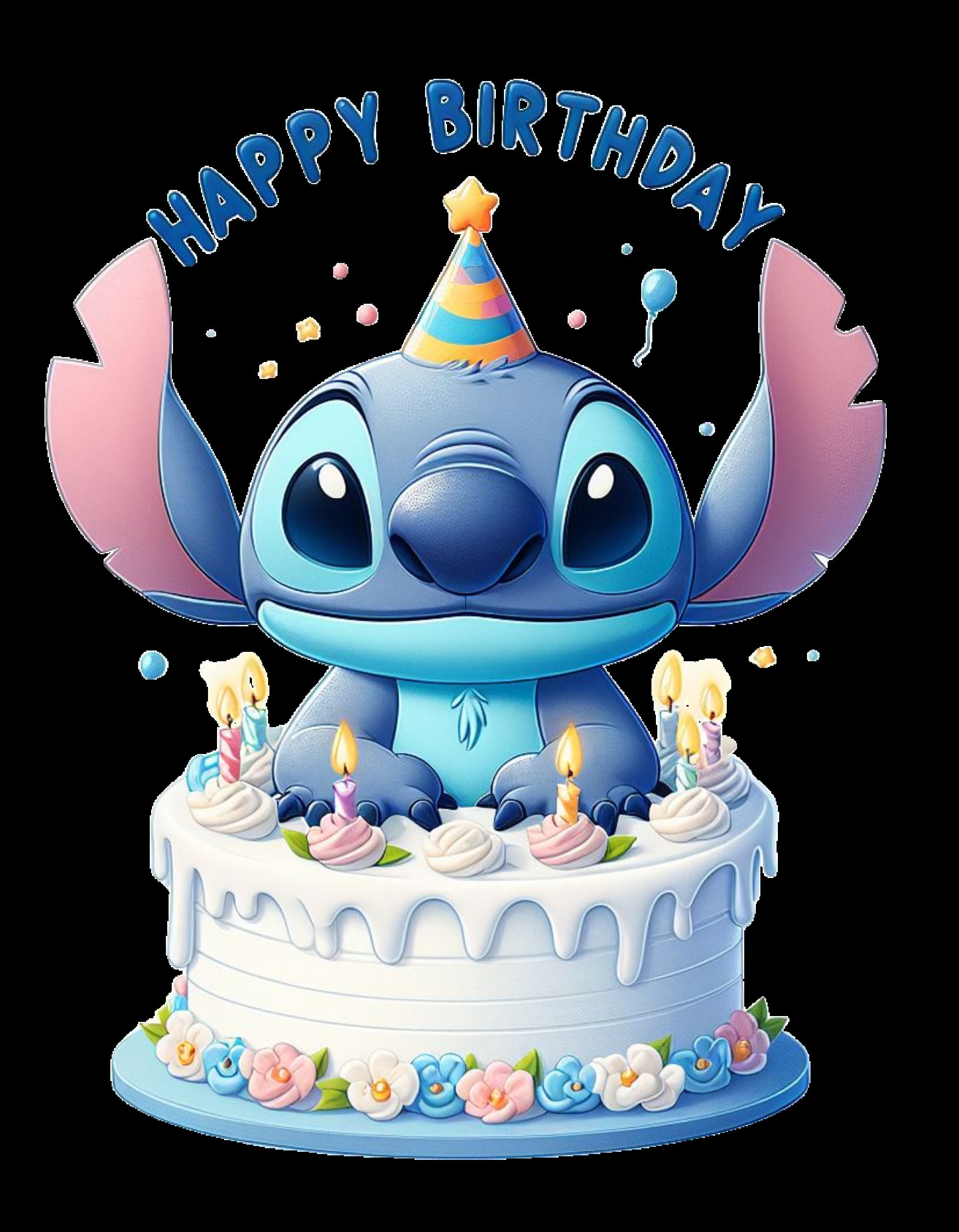 Stitch Birthday PNG - Etsy