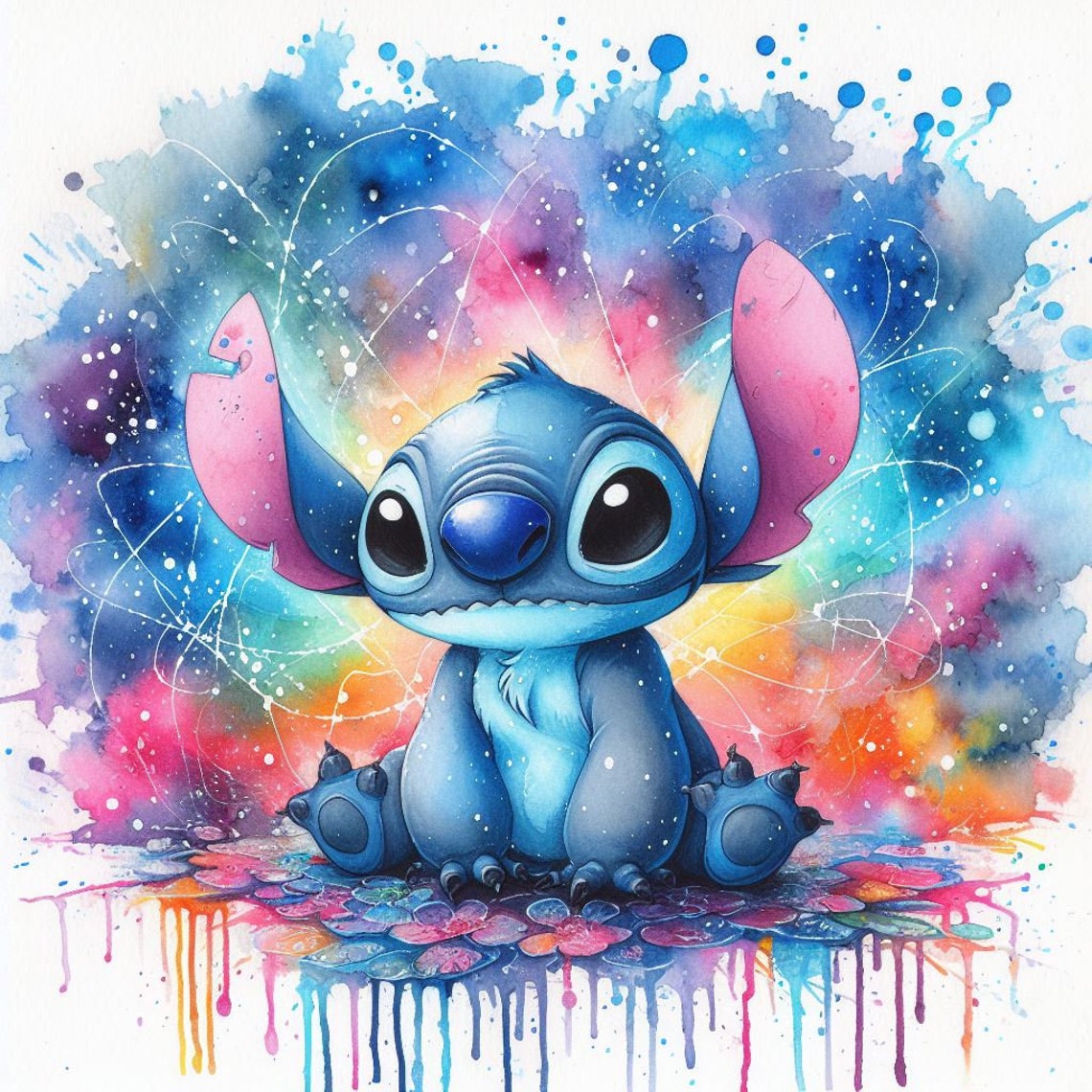 Stitch Watercolor PNG - Etsy