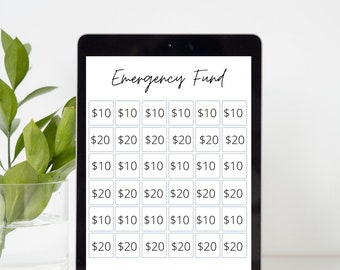 Printable Emergency Fund Worksheet, Blue Chart for Building an ...