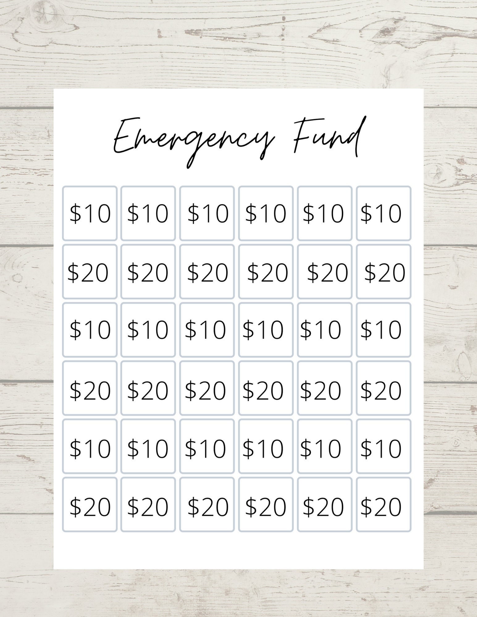 Printable Emergency Fund Savings - Etsy