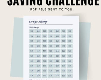 1,000 Dollar Saving Challenge Download - Etsy