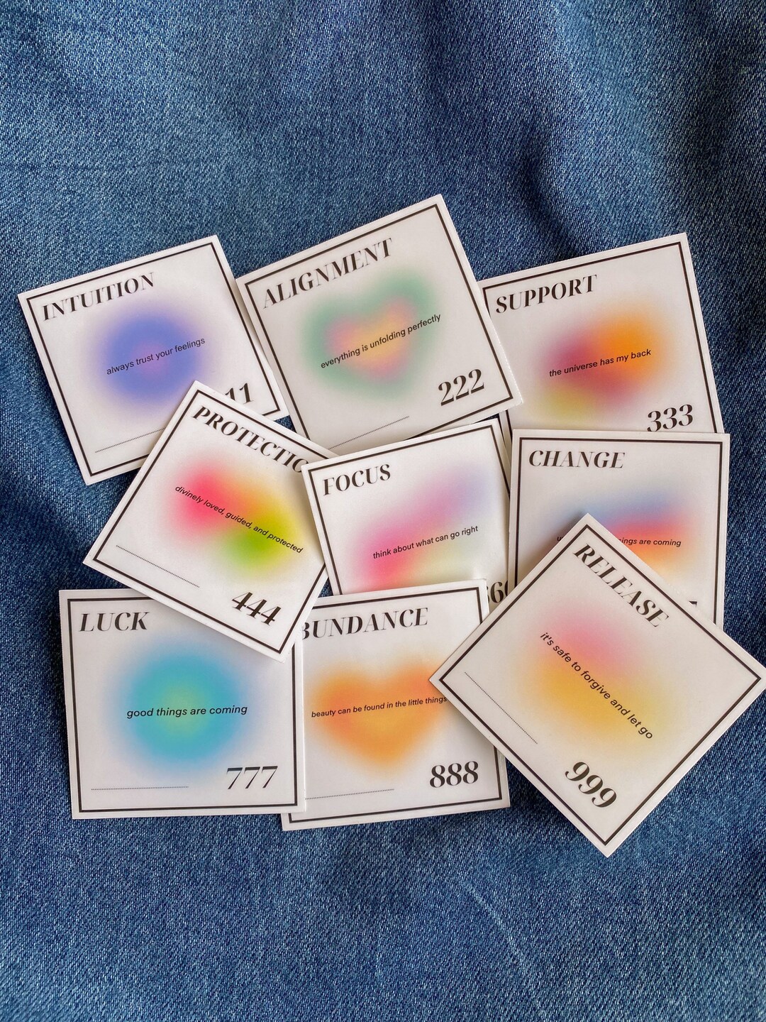 Angel Number Sticker, Angel Number Gradient, Affirmation Sticker ...
