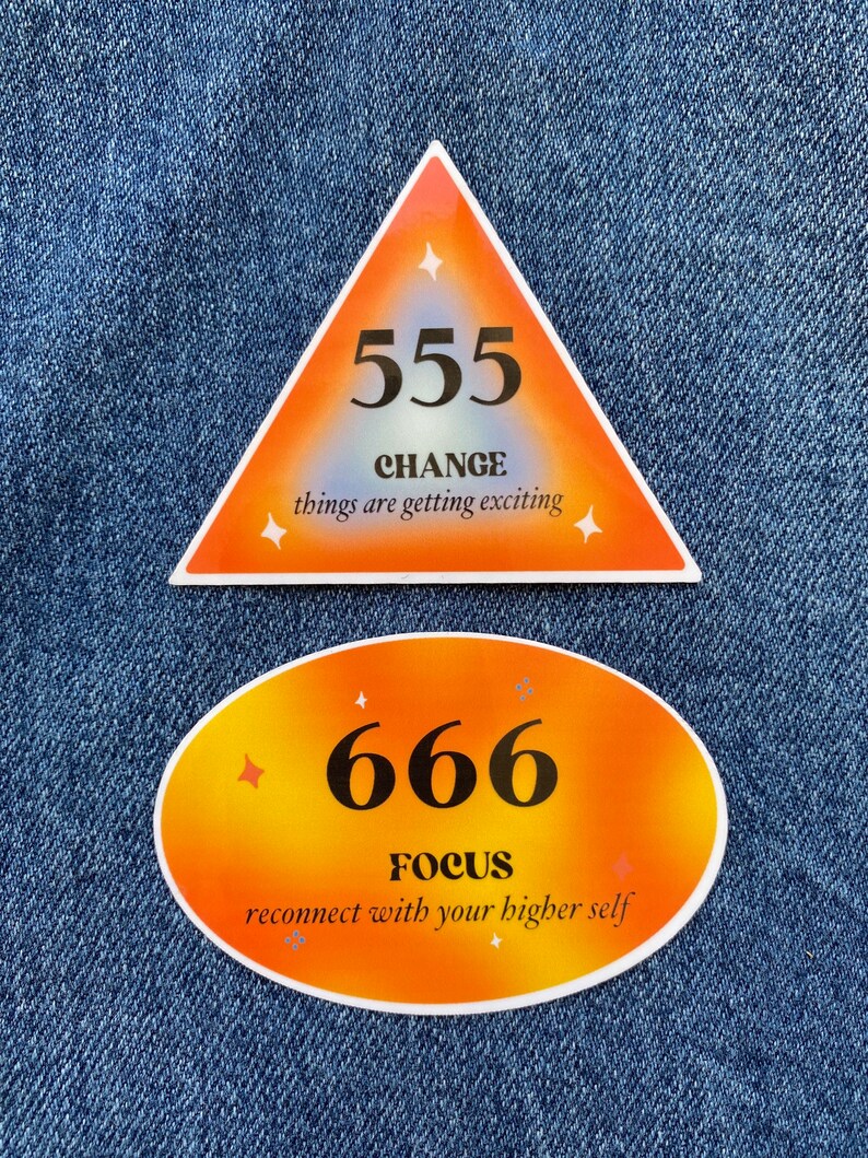 Angel Number Stickers Aura Sticker Gradient Laptop Vinyl - Etsy