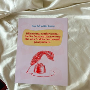 Yours Truly Poster, Abby Jimenez Poster, 8.5x11 Inch Poster, Matte ...