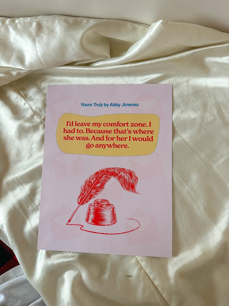 Yours Truly Poster, Abby Jimenez Poster, 8.5x11 Inch Poster, Matte ...