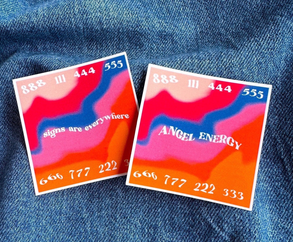 Angel Number Sticker Aura Sticker Angel Numbers Aesthetic - Etsy