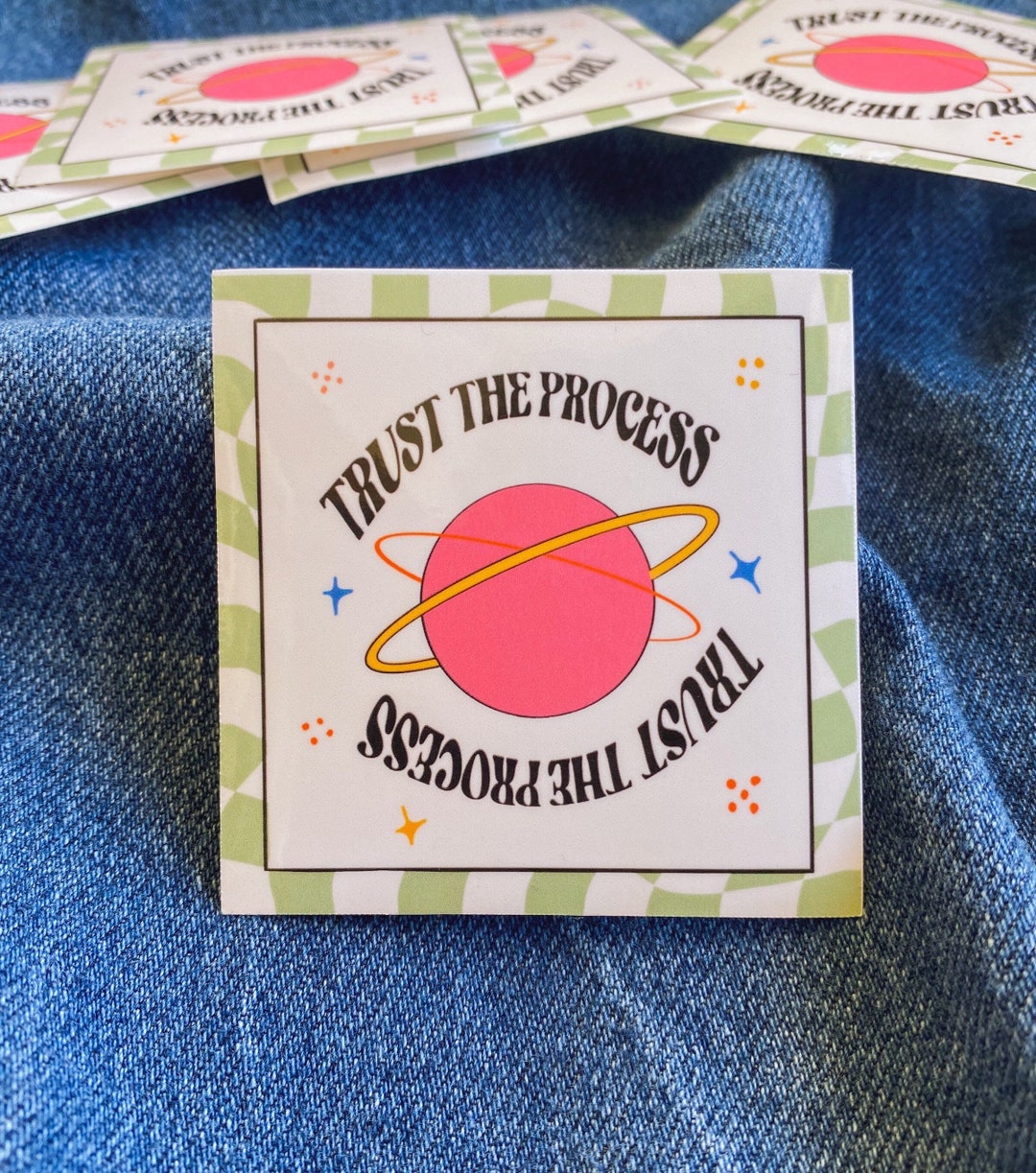 Trust the Process Sticker, Space Sticker, Retro Sticker, Affirmation ...