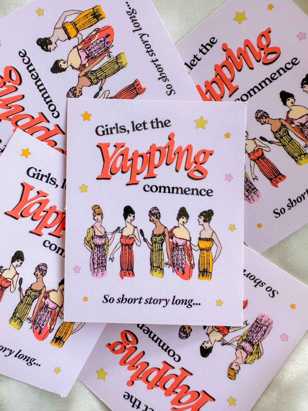Yapping Girls Sticker, Retro Sticker, Cute Sticker, Kindle Sticker ...