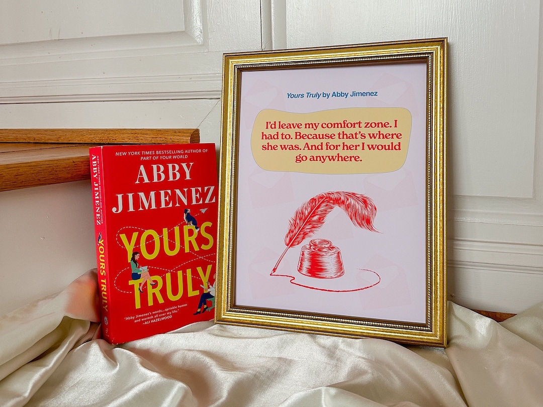 Yours Truly Poster, Abby Jimenez Poster, 8.5x11 Inch Poster, Matte ...