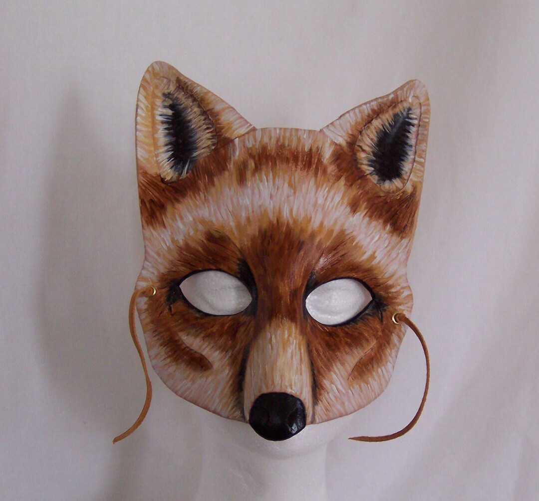 Handmade Leather Fox Mask - Etsy