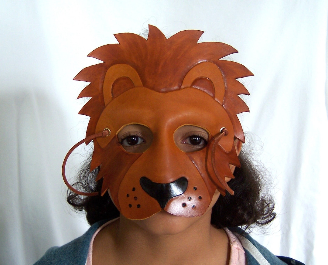Childrens Lion Mask, Halloween, Leather, Handmade, Fun for Kids of All ...