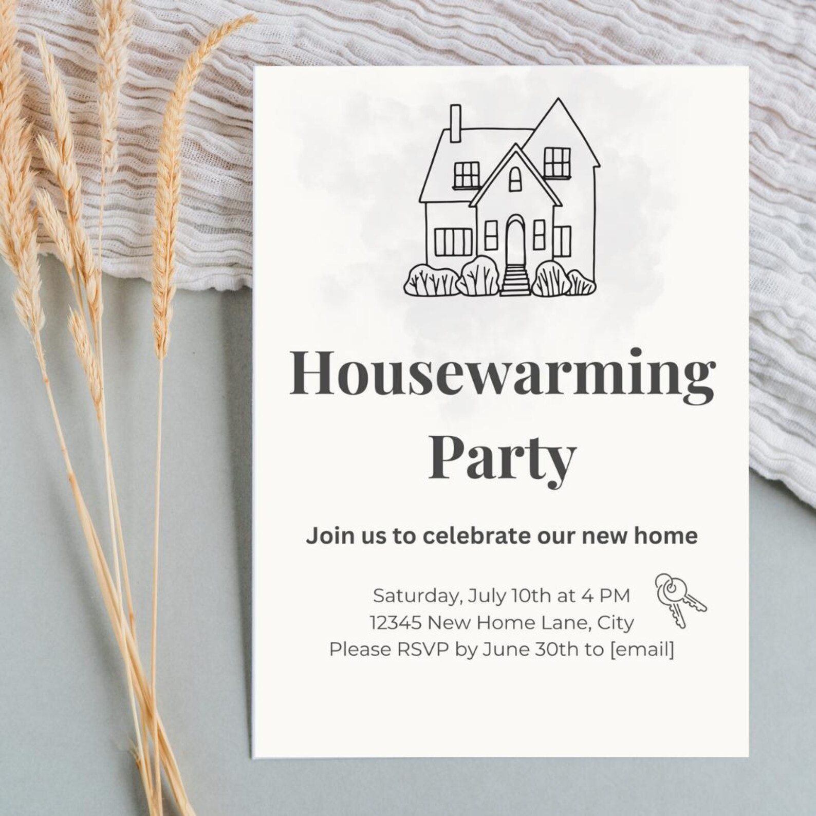 Editable Housewarming Invitation | Printable Canva Template | Digital ...
