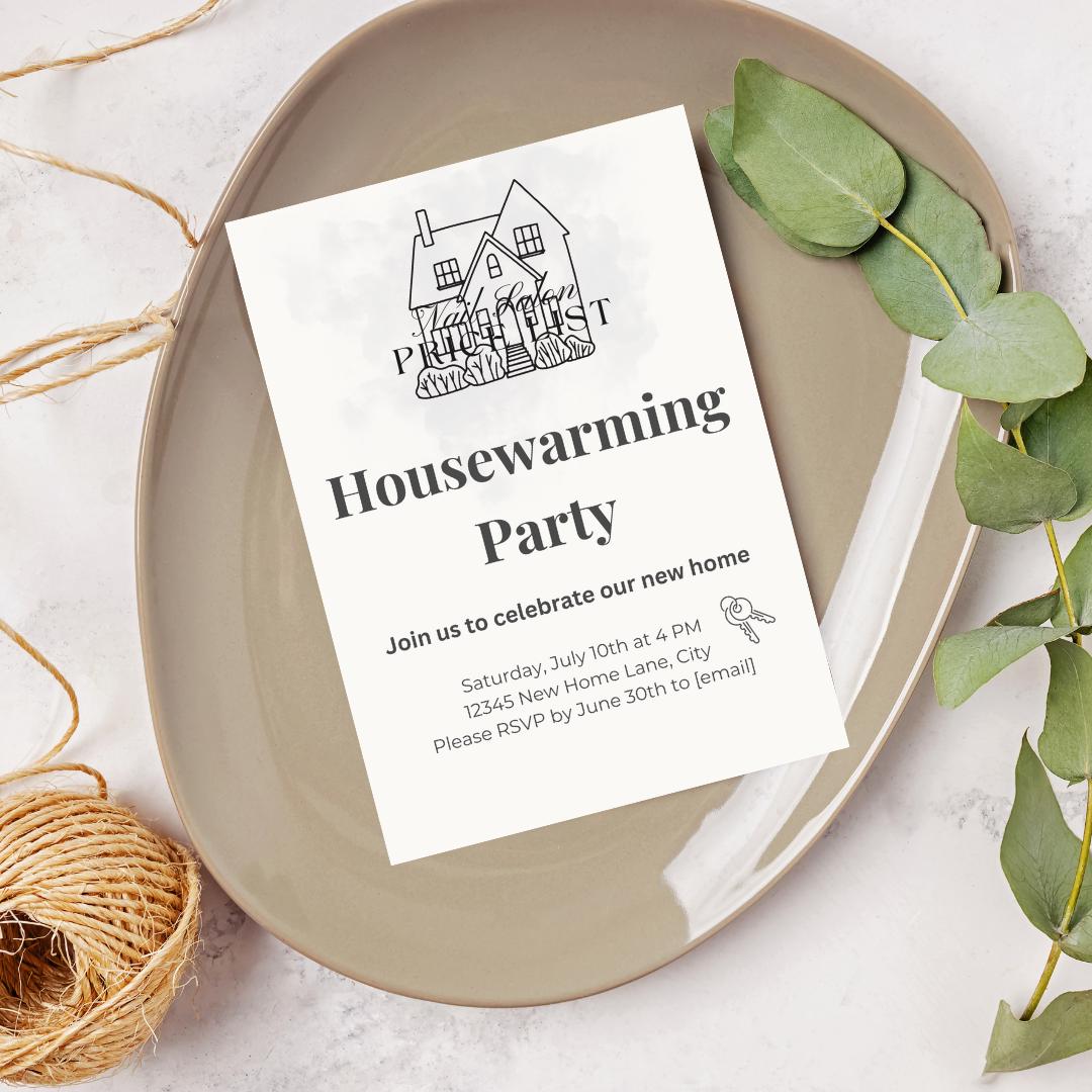 Editable Housewarming Invitation | Printable Canva Template | Digital ...