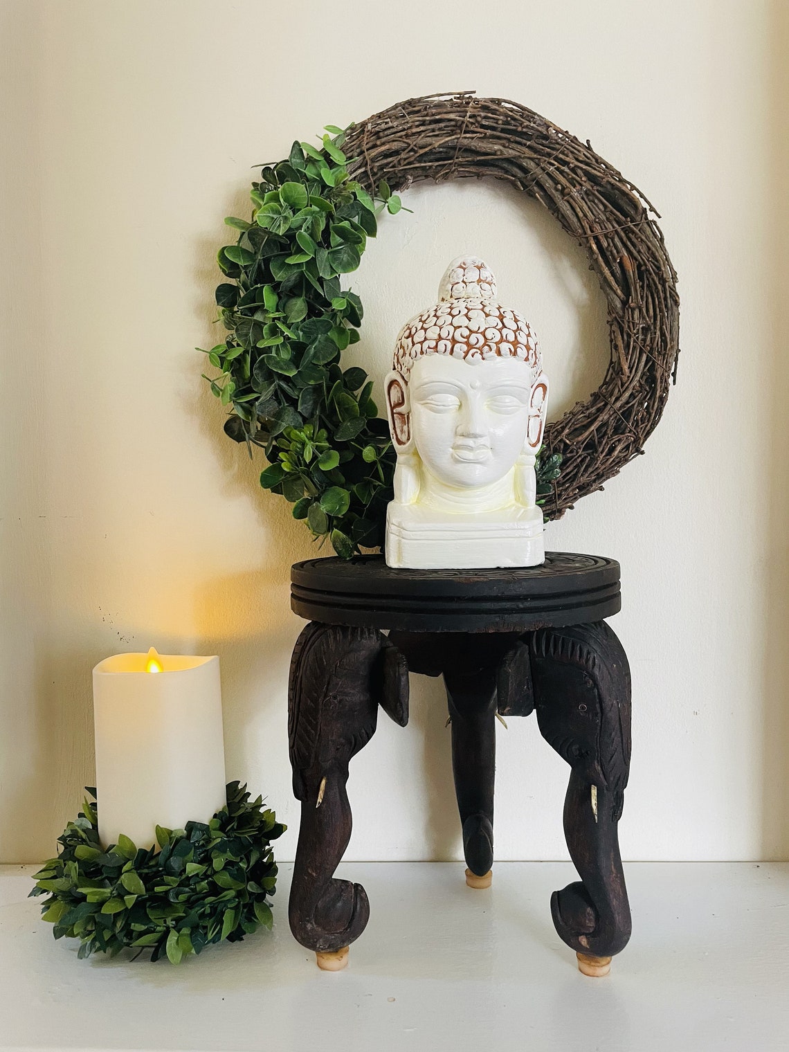 Grapevine Wreath With Eucalyptus Leaves, Farmhouse Decor, Front Door or ...