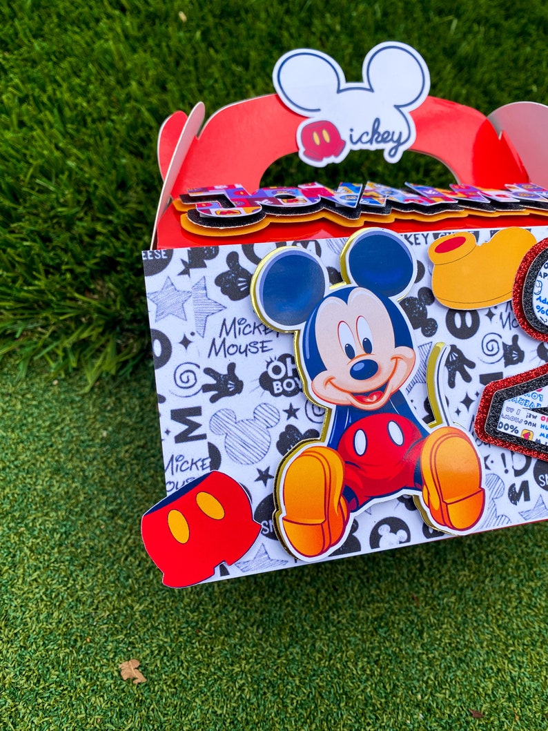 Mickey Mouse TREAT BOX/ Gable Boxes Mickey Mouse Party Bags Mickey ...