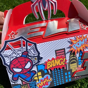 Spider Spider Treat Boxes/ Gable Boxes Spider Boy Party Bags, Chibi ...