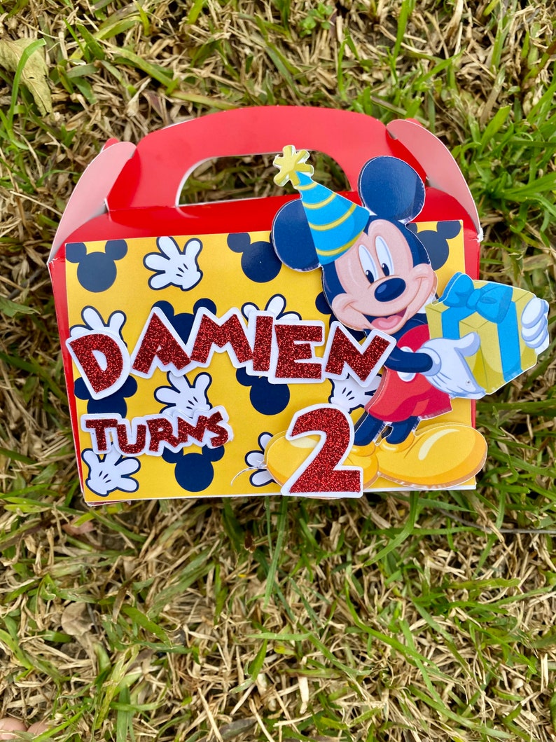 Mickey Mouse TREAT BOX/ Gable Boxes Mickey Mouse Party Bags - Etsy