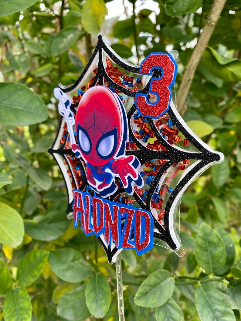 Spider Man Cake Topper Chibi Spider Man Cake Spider Man - Etsy