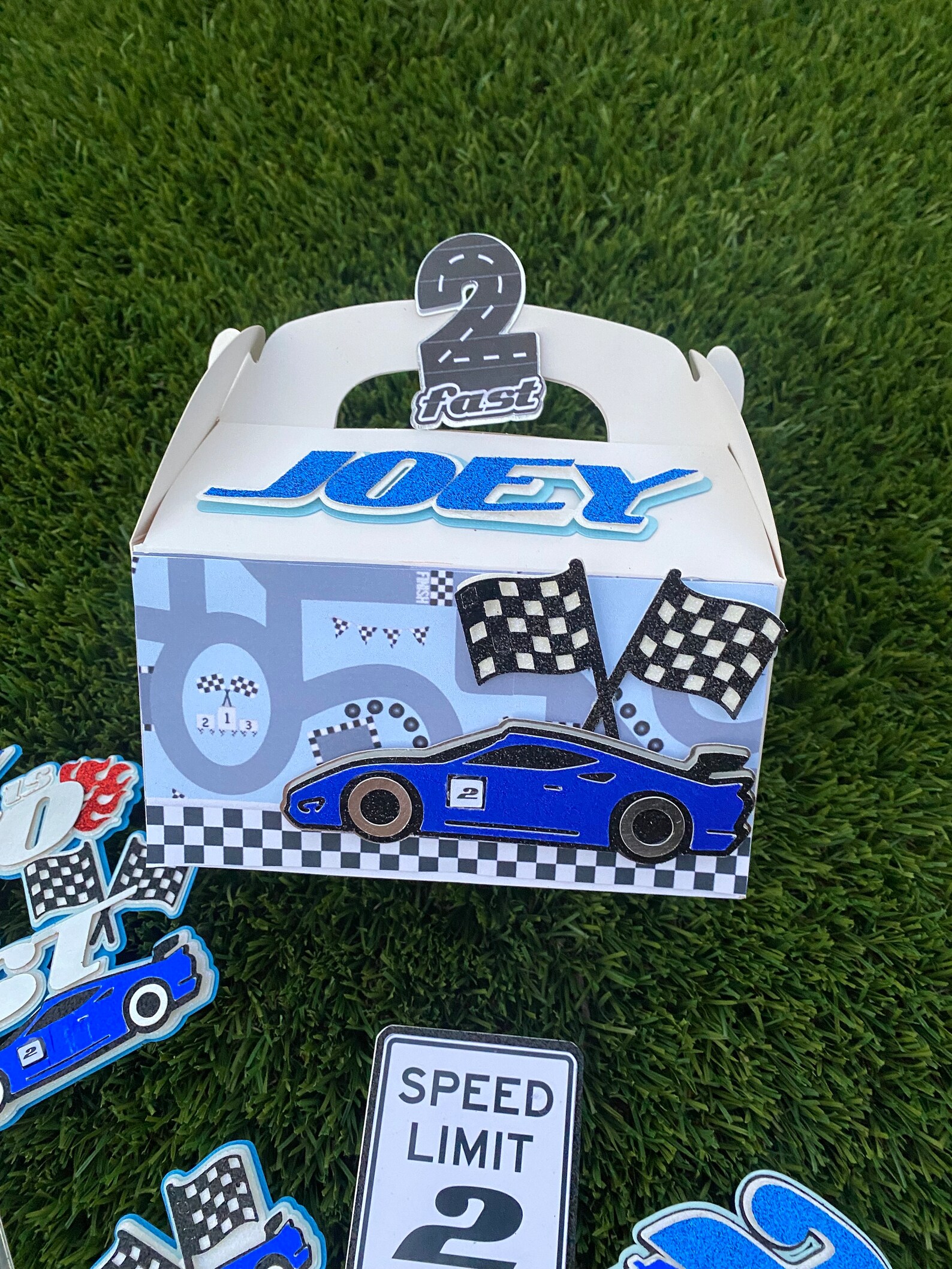 Two Fast Treat Boxes/ Gable Boxes Second Birthday Party Bags, Cars ...