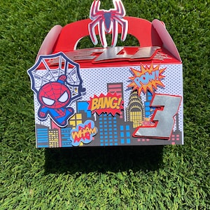 Spider Spider Treat Boxes/ Gable Boxes Spider Boy Party Bags, Chibi ...