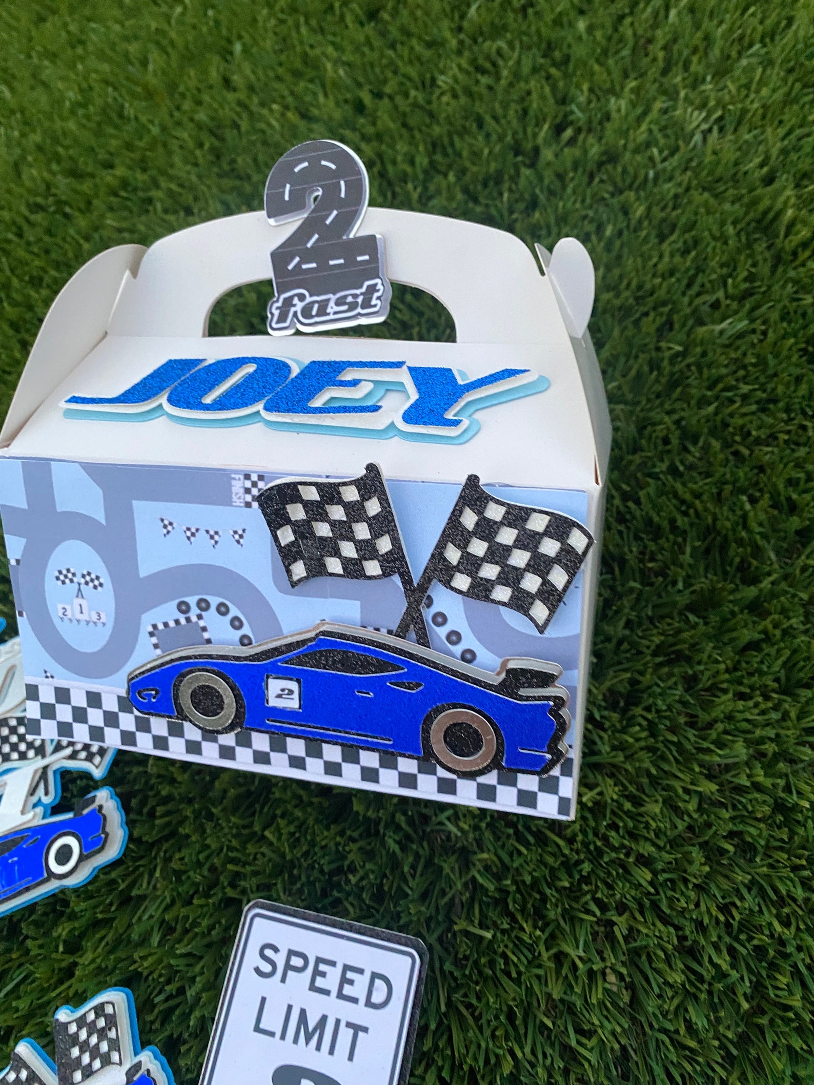 Two Fast Treat Boxes/ Gable Boxes Second Birthday Party Bags, Cars ...