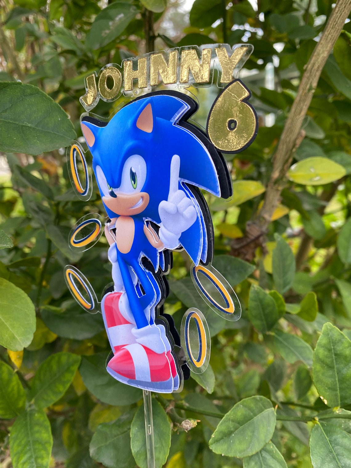 Sonic the Hedge Hog Cake Topper - Etsy